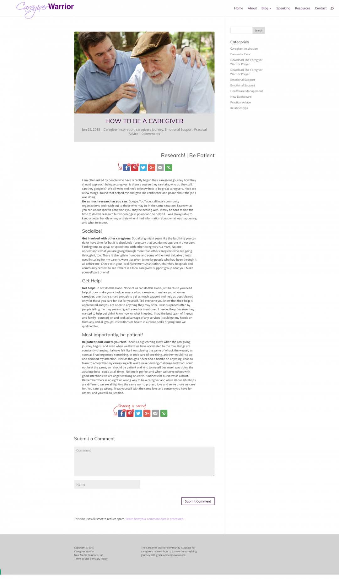 Caregiver Warrior | JDO Digital | Web Design and Digital Strategy by ...